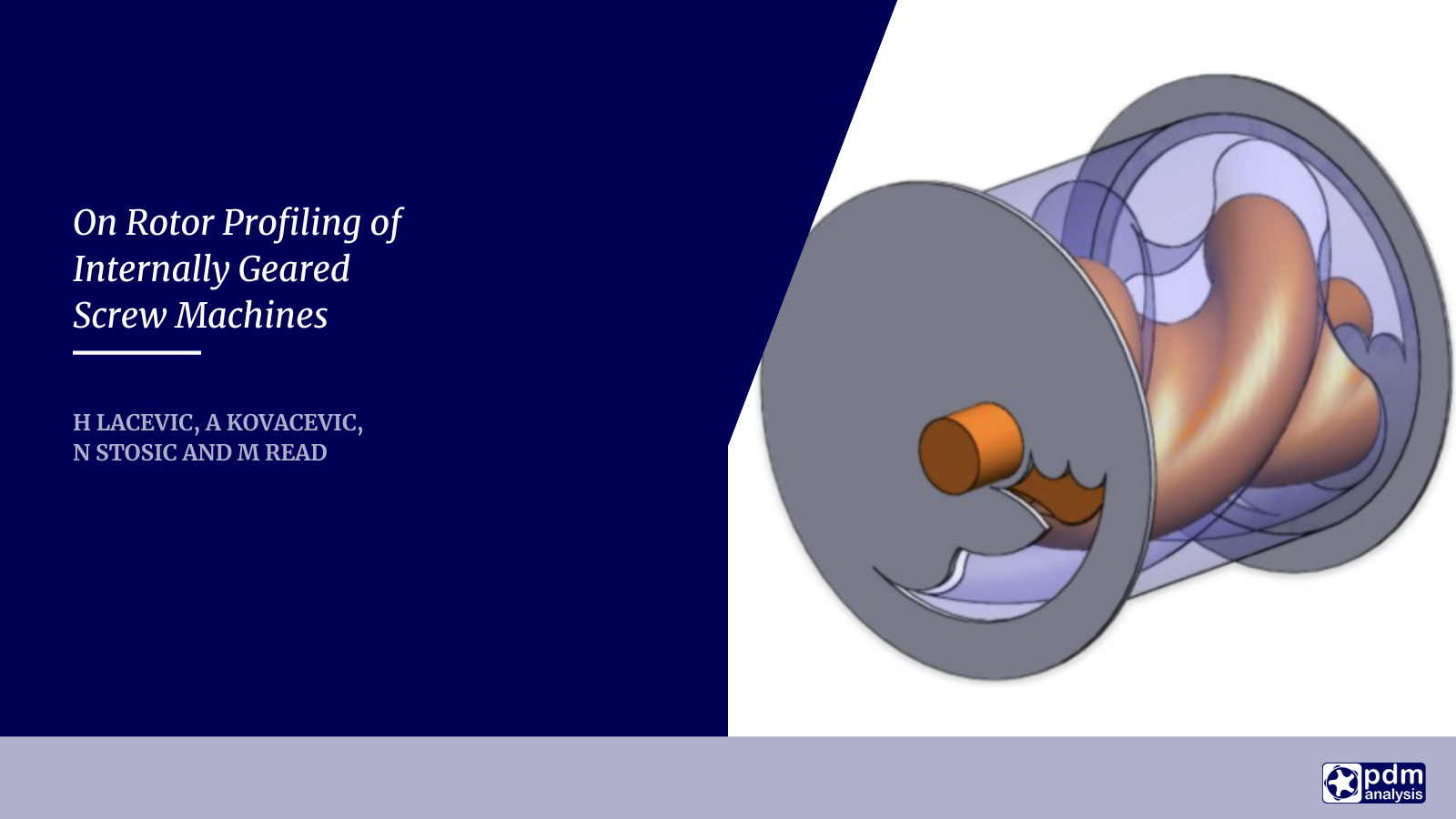 On Rotor Profiling of Internally Geared Screw Machines - PDM Analysis Ltd